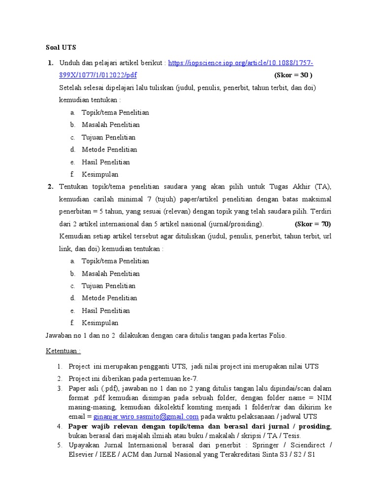 UTS SOAL | PDF