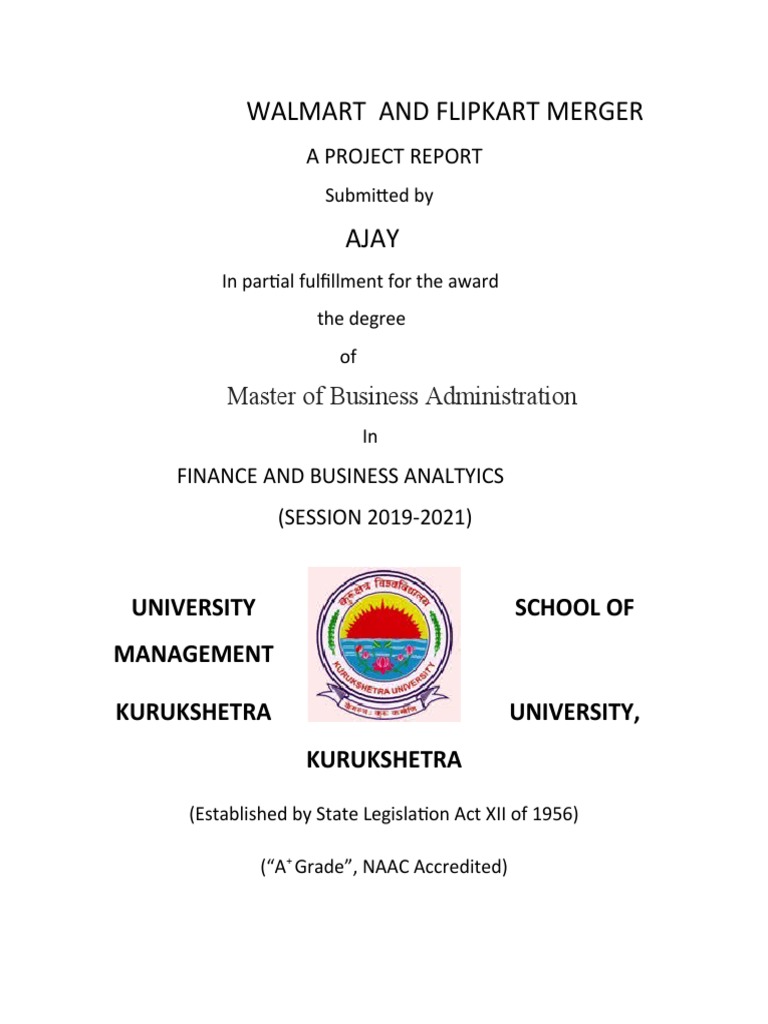 Walmart and Flipkart Merger | PDF | Walmart | Mergers And Acquisitions