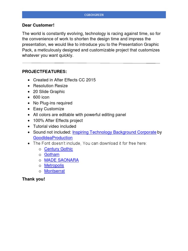 Dear Customer! | PDF