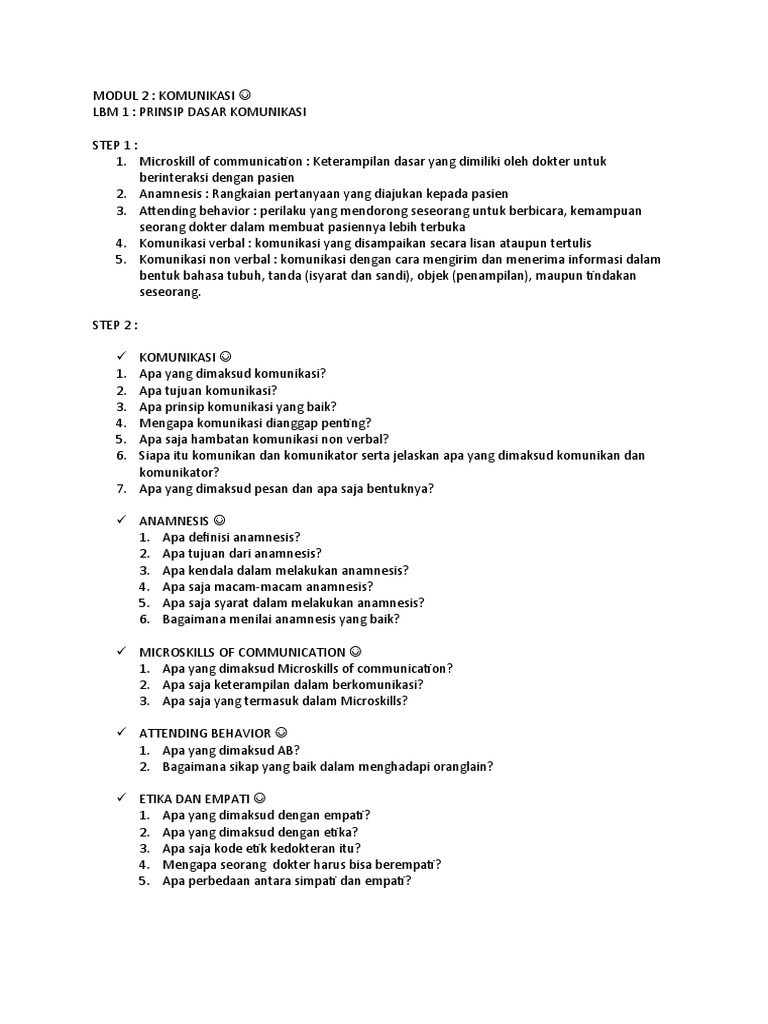 LBM 1 - Modul Komunikasi Dan Empati | PDF
