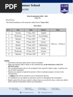 7th Class Date Sheet | PDF | Test/Examination | Schools