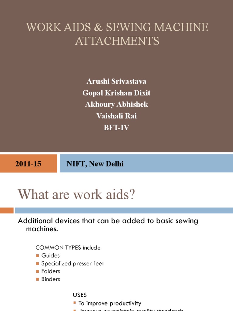 Work Aids & Sewing Machine Attachments: Arushi Srivastava Gopal Krishan ...