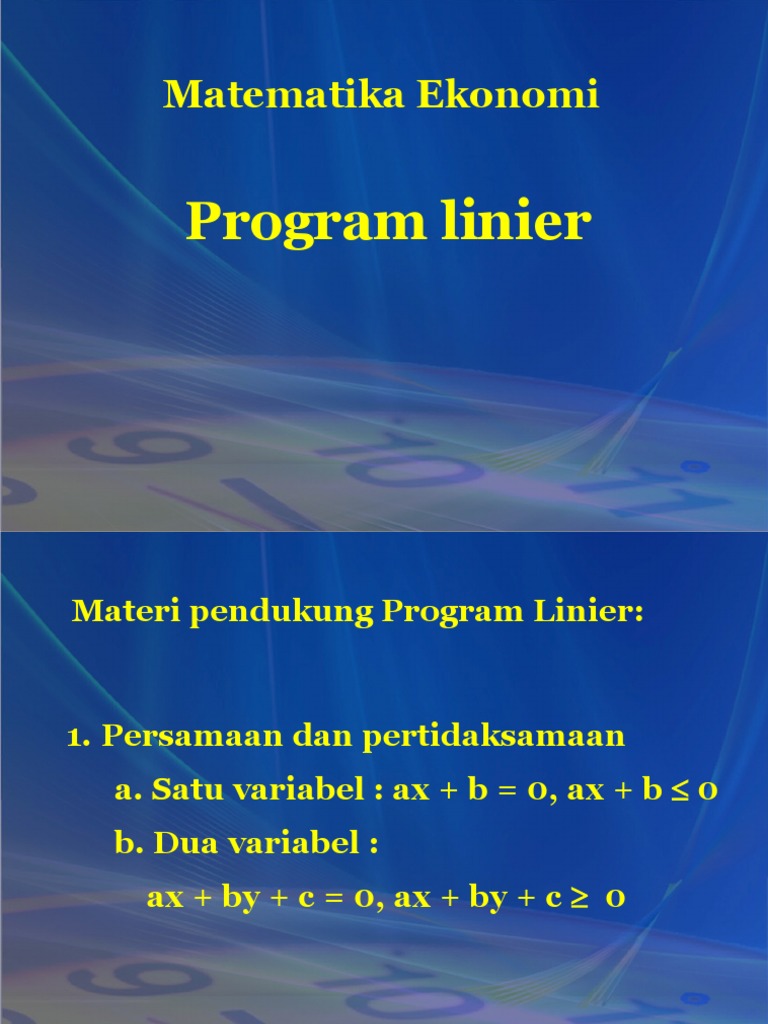 Program-Linier STTKD-2 | PDF | Metode & Bahan Ajar | Komputer