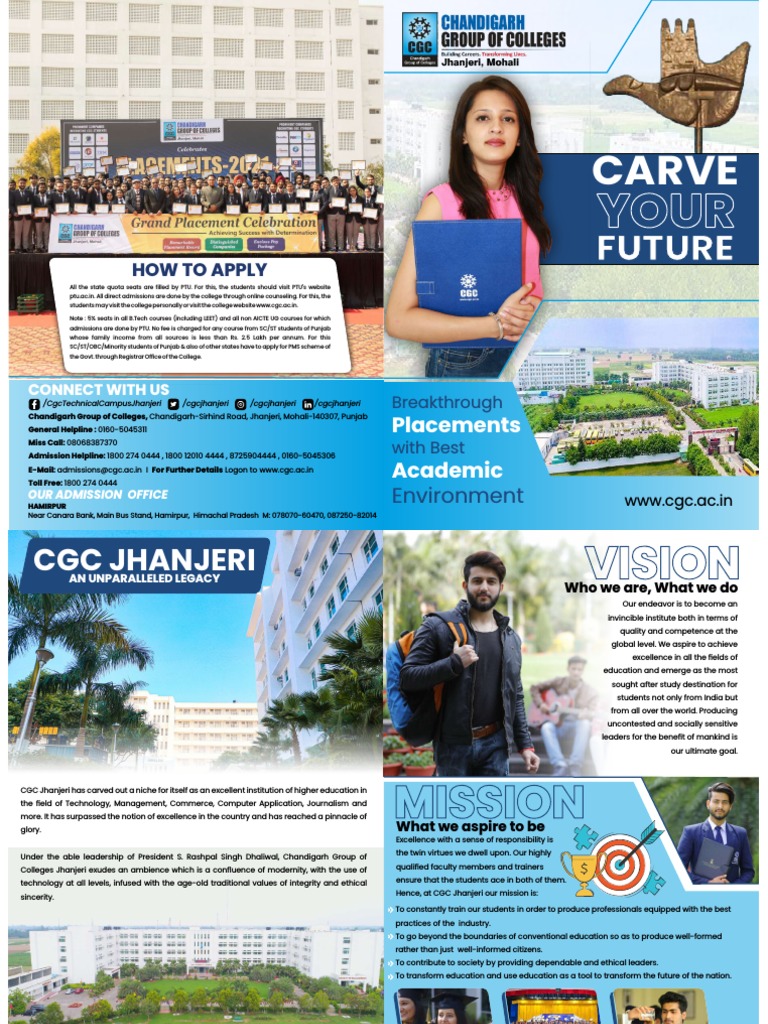 CGC Jhanjeri Brochure | PDF | Punjab | Engineering