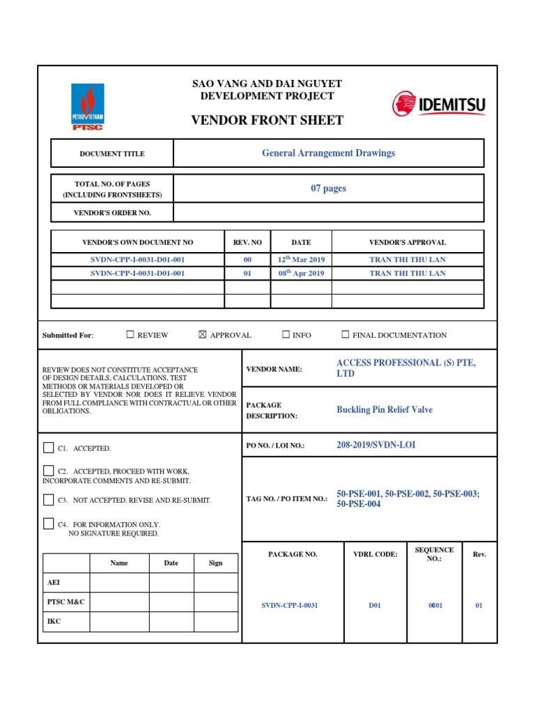 SVDN CPP I 0031 D01 0001 Rev.01 General Arrangement Drawings | PDF ...