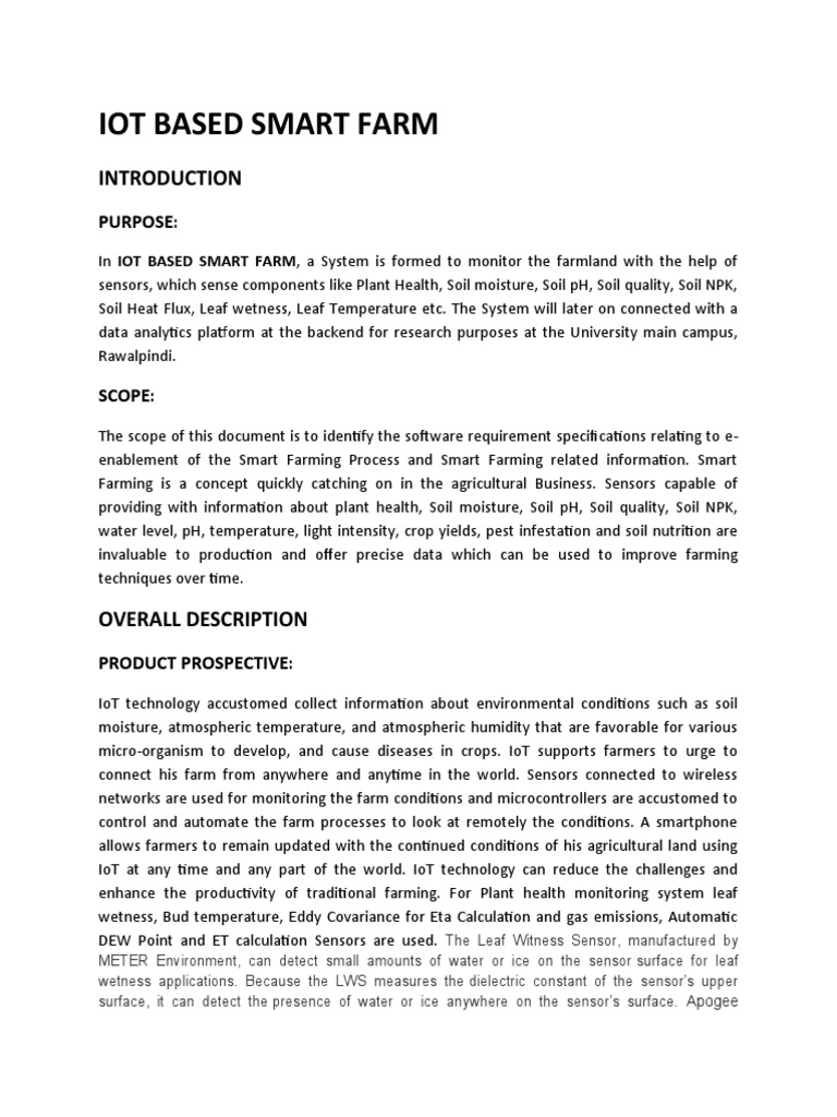 Iot Based Smart Farm | PDF | Internet Of Things | Wireless Sensor Network