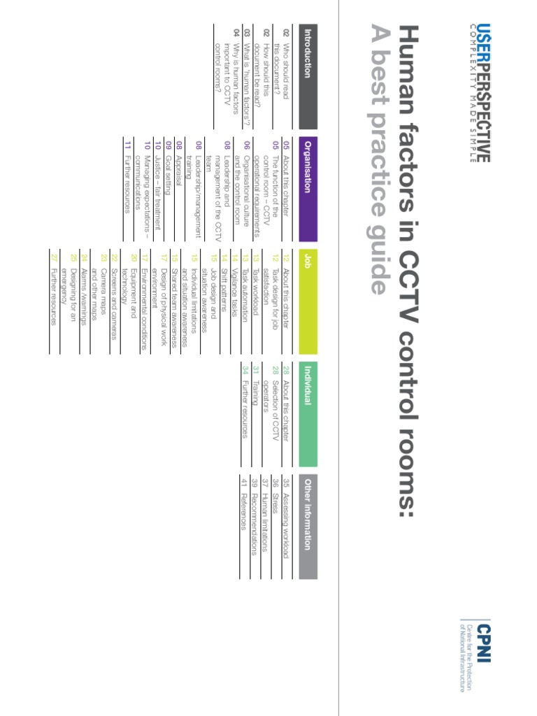 Human Factors in CCTV Control Rooms A Best Practice Guide | PDF ...