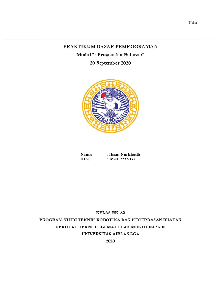 Laporan Program Dasar Praktikum Week 3 | PDF