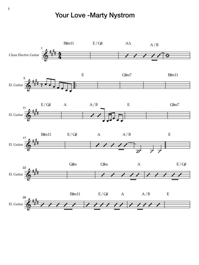 Your Love - Marty Nystrom | PDF | Guitar Family Instruments | Guitars