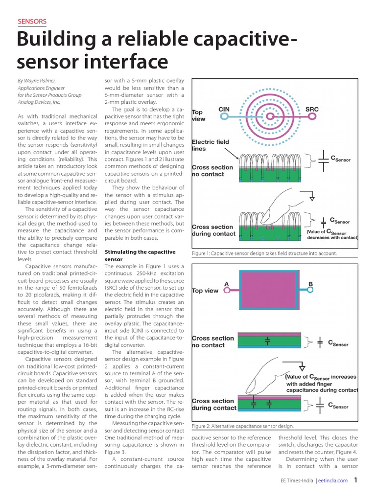 Building A Reliable Capacitive Sensor Interface by Analog Devices | PDF ...