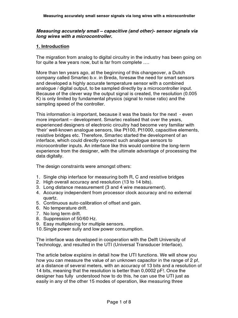 Measuring Accurately Small - Capacitive (And Other) - Sensor Signals ...