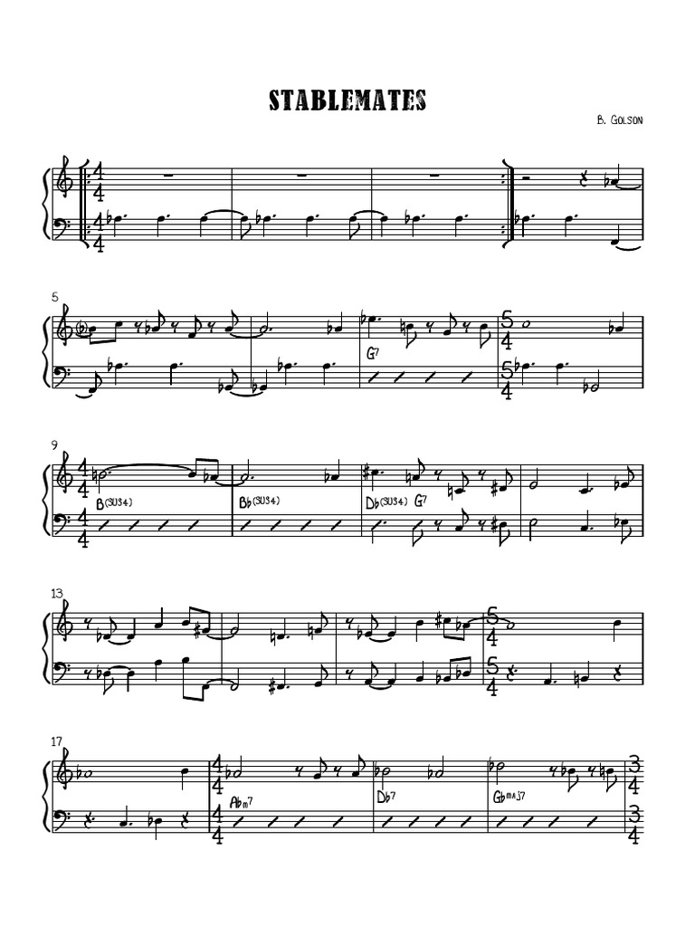 Stablemates Lead Sheet (Bb) | PDF