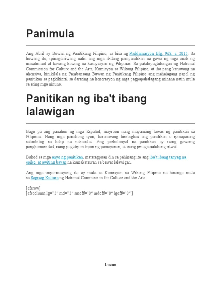Buwan NG Panitikan (Researched Information) | PDF