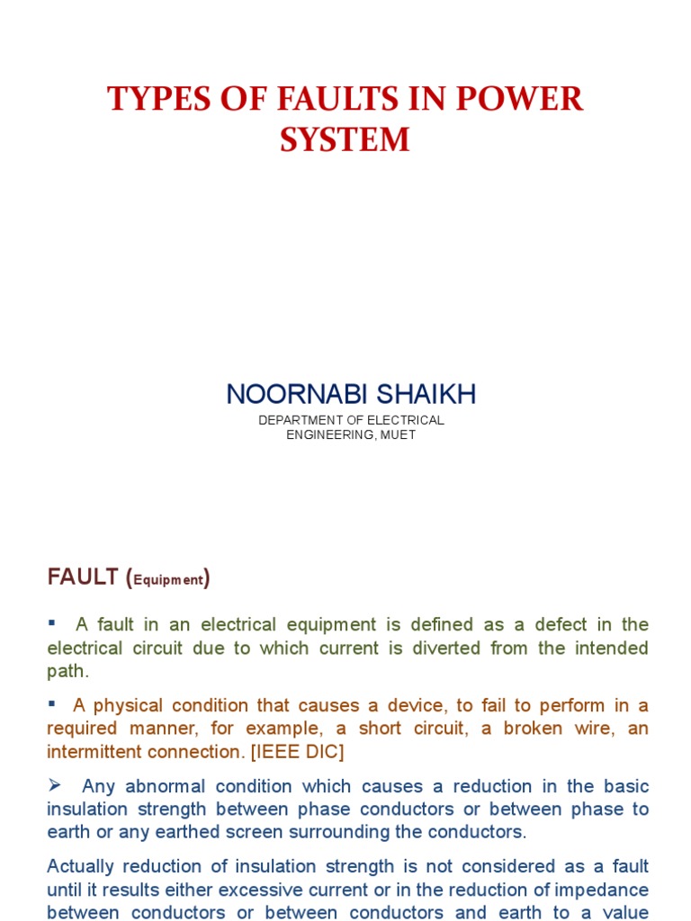 Faults in Power System | PDF | Electric Motor | Electric Generator