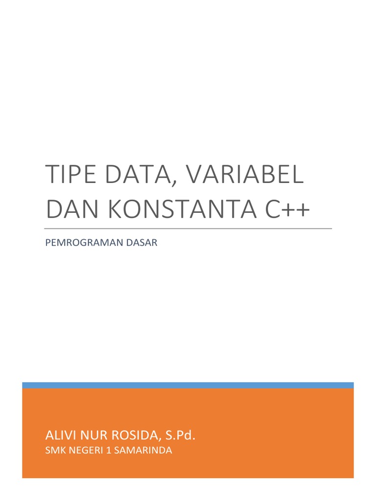 12-Tipe Data Dan Variabel C++ | PDF
