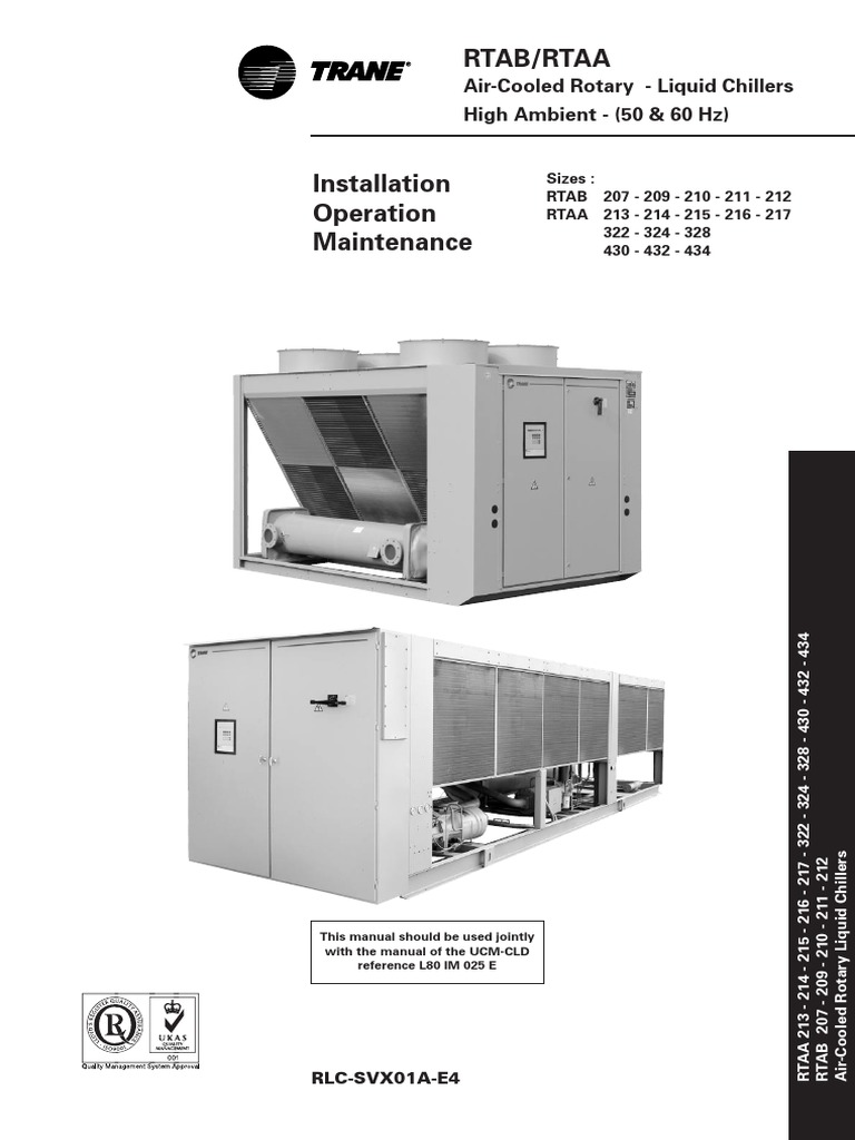 Rtab/Rtaa: Air-Cooled Rotary - Liquid Chillers High Ambient - (50 & 60 ...