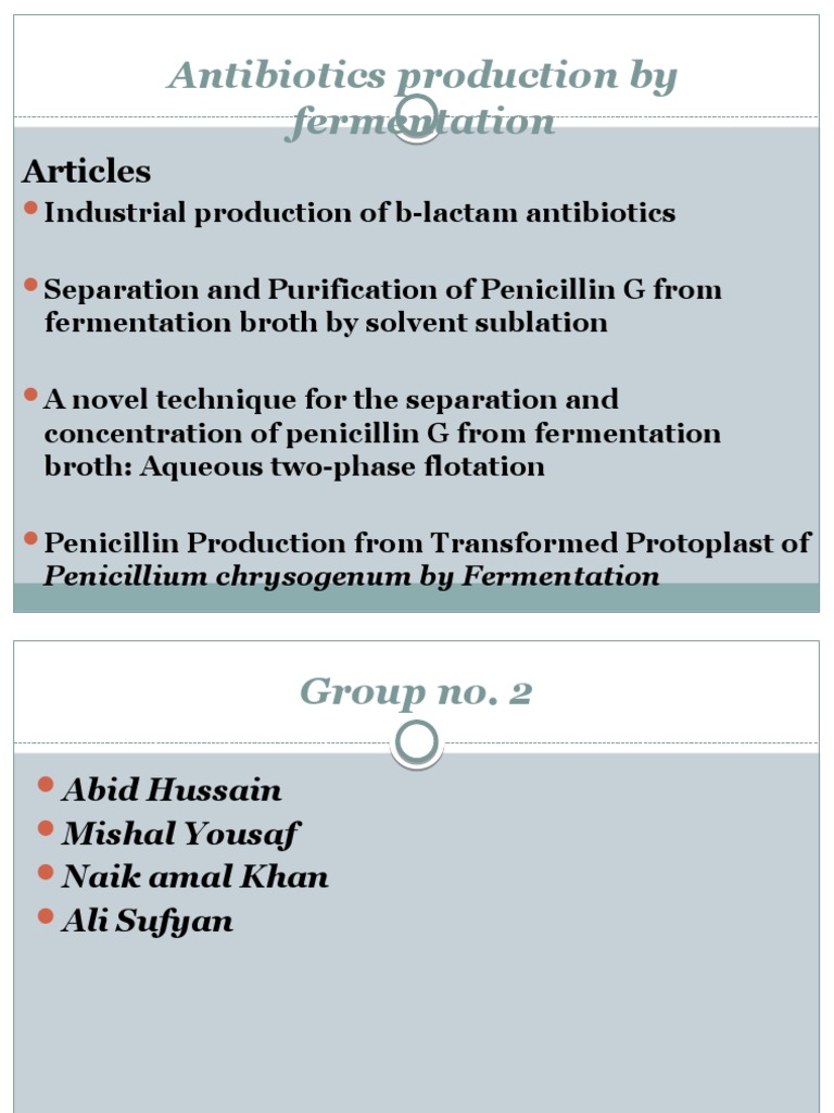 Antibiotics Production by Fermentation: Articles | PDF | Fungus ...