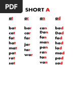 Jolly Phonics Words List | PDF