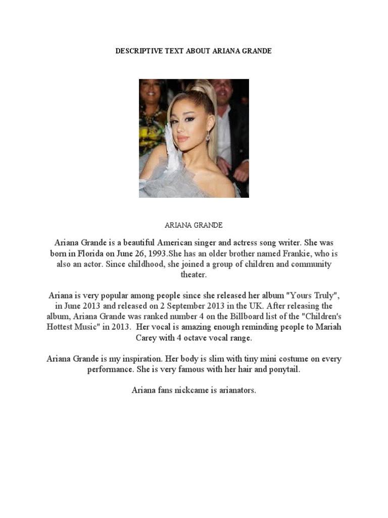 Ariana Grande: A Short Biography | PDF