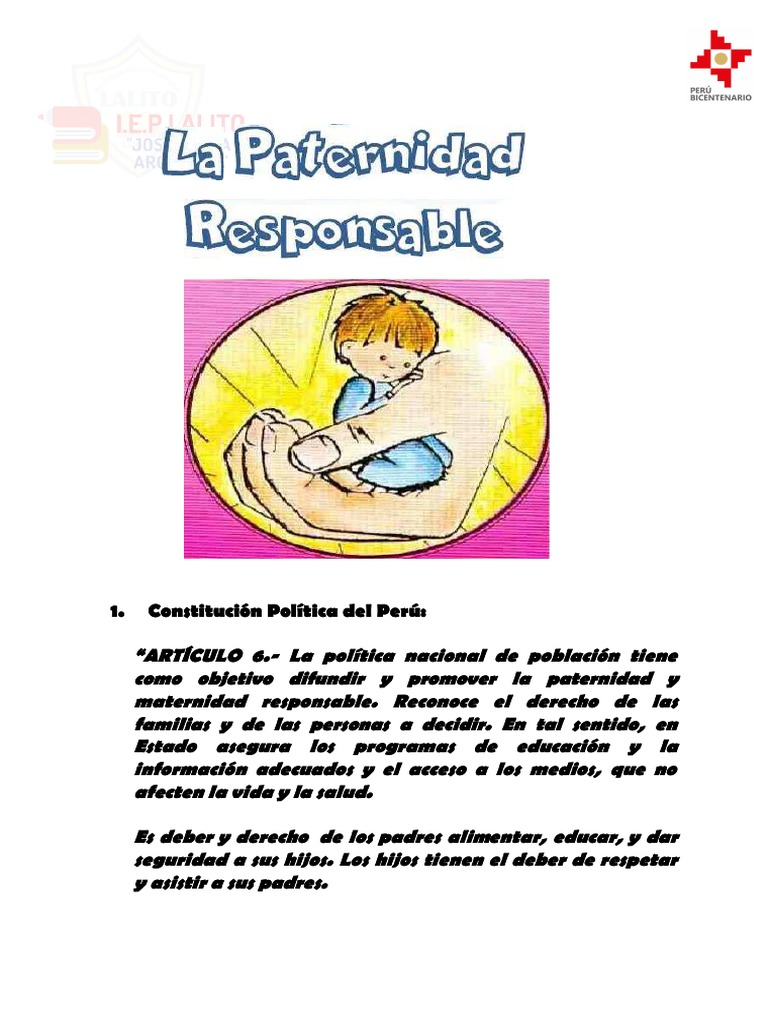 La Paternidad Responsable | PDF | Perú | Familia