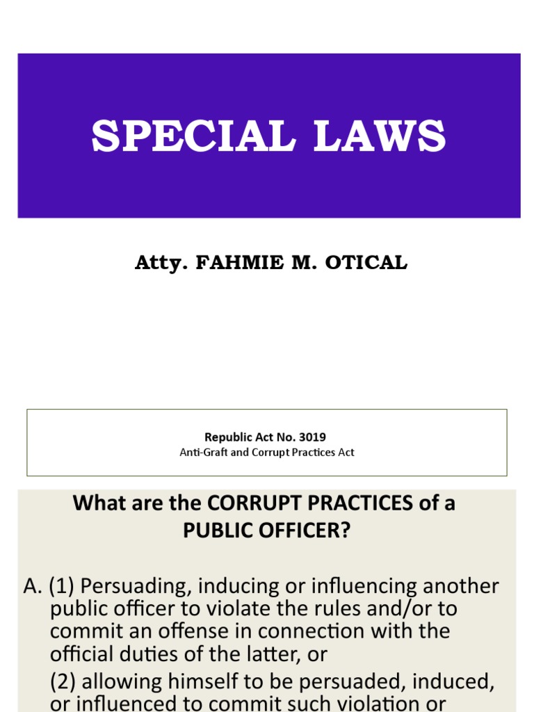Special Penal Laws | PDF | Money Laundering | Child Abuse