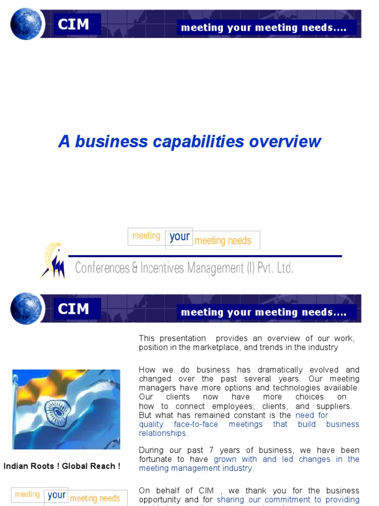 A Business Capabilities Overview: Meeting Your Meeting Needs | PDF ...