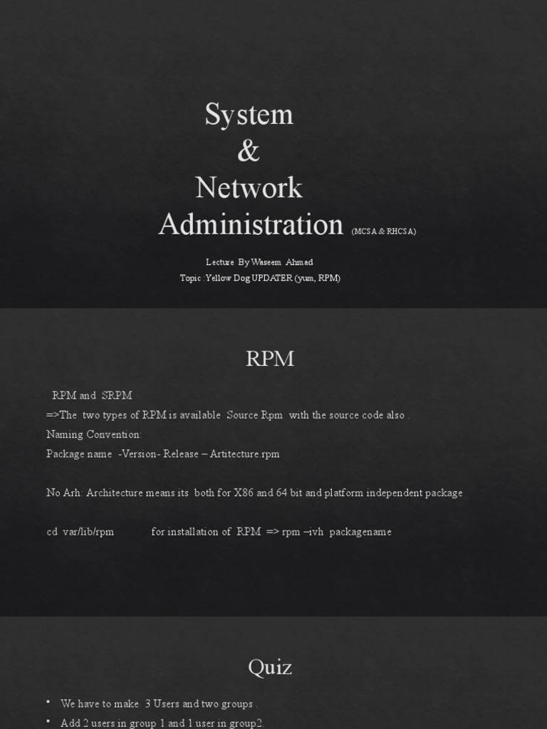 Software Mangements (RPM, Yum) | PDF | File Transfer Protocol | Utility Software