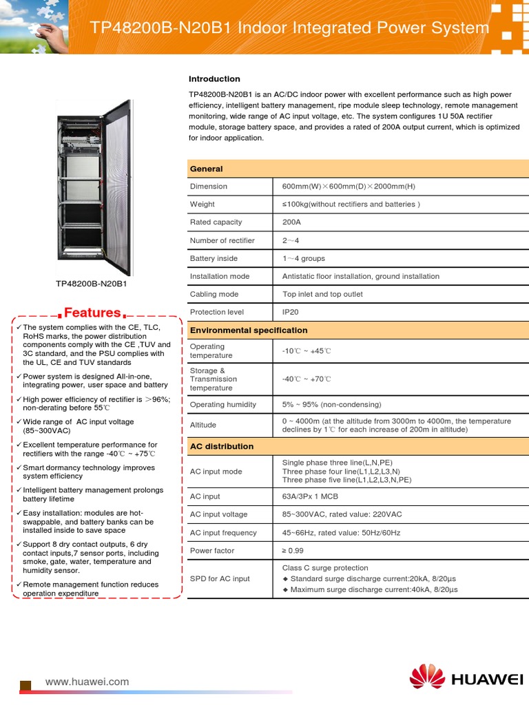 TP48200B-N20B1 Power System 12 | PDF | Rectifier | Alternating Current