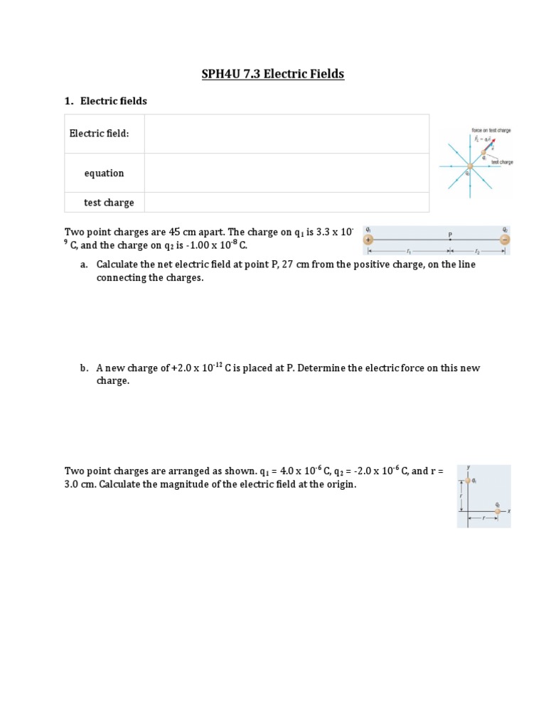 Electric Fields: Calculations & Concepts | PDF | Teaching Methods ...