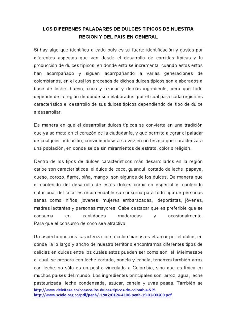 Los Diferenes Paladares de Dulces Tipicos de Nuestra Region y Del Pais ...