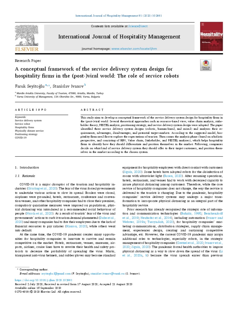 A Conceptual Framework of The Service Delivery System Design | PDF ...