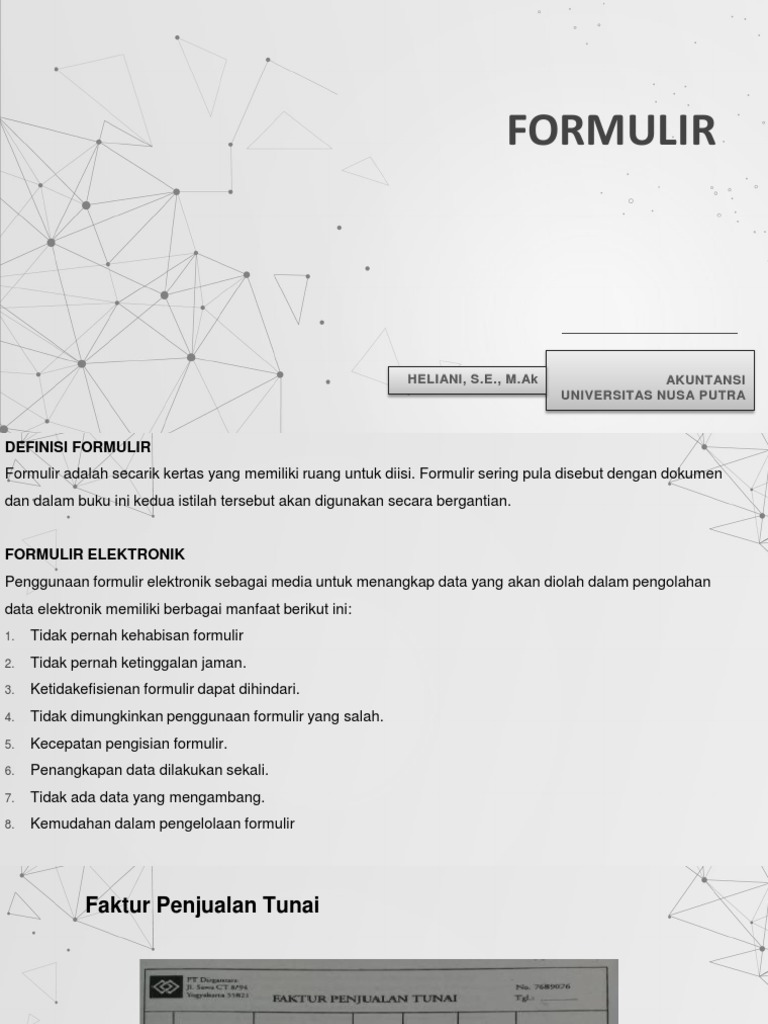 Jenis dan Fungsi Formulir Akuntansi | PDF