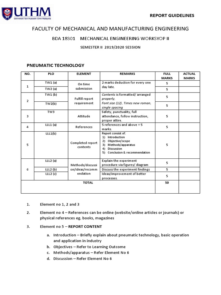 Pneumatic Report Guideline | PDF | Cognition | Communication