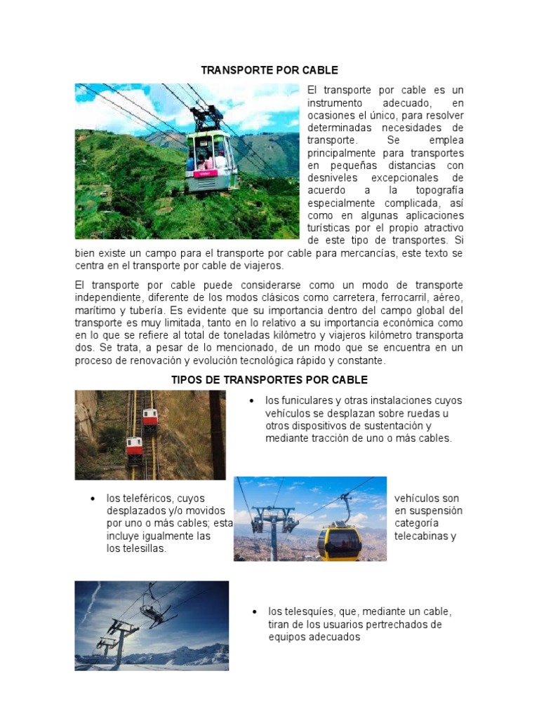 Transporte Por Cable | Descargar gratis PDF | La carretera | Transporte