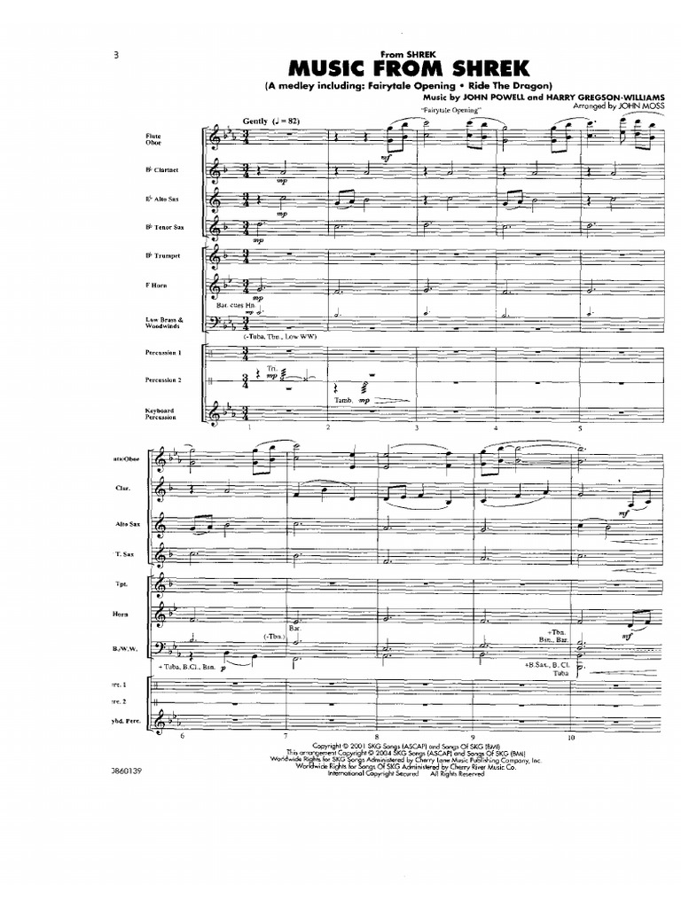 Music From Shrek - Arr. John Moss | PDF