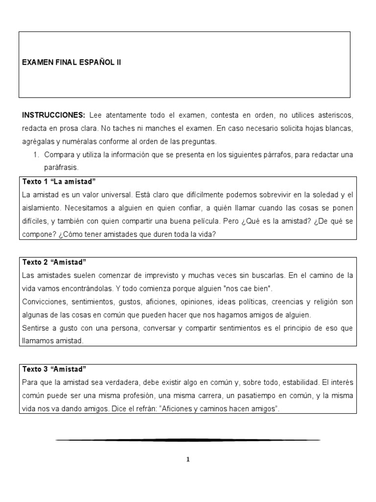 Examen Final de Español 2º SECUNDARIA | PDF | Verbo | Palabra