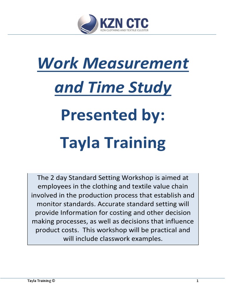 Work Measurement and Timestudy | PDF | Decimal | Time