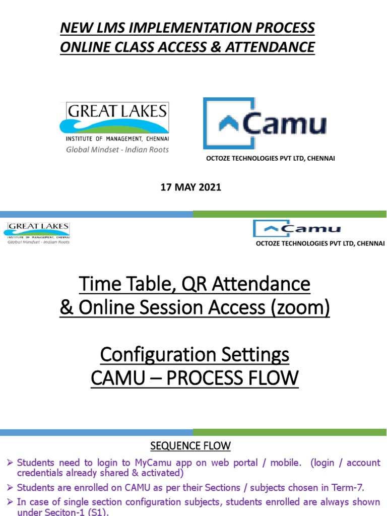CAMU LMS Access and Attendance Guide | PDF | Qr Code | Menu