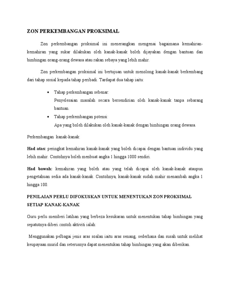 Zon Perkembangan Proksimal | PDF