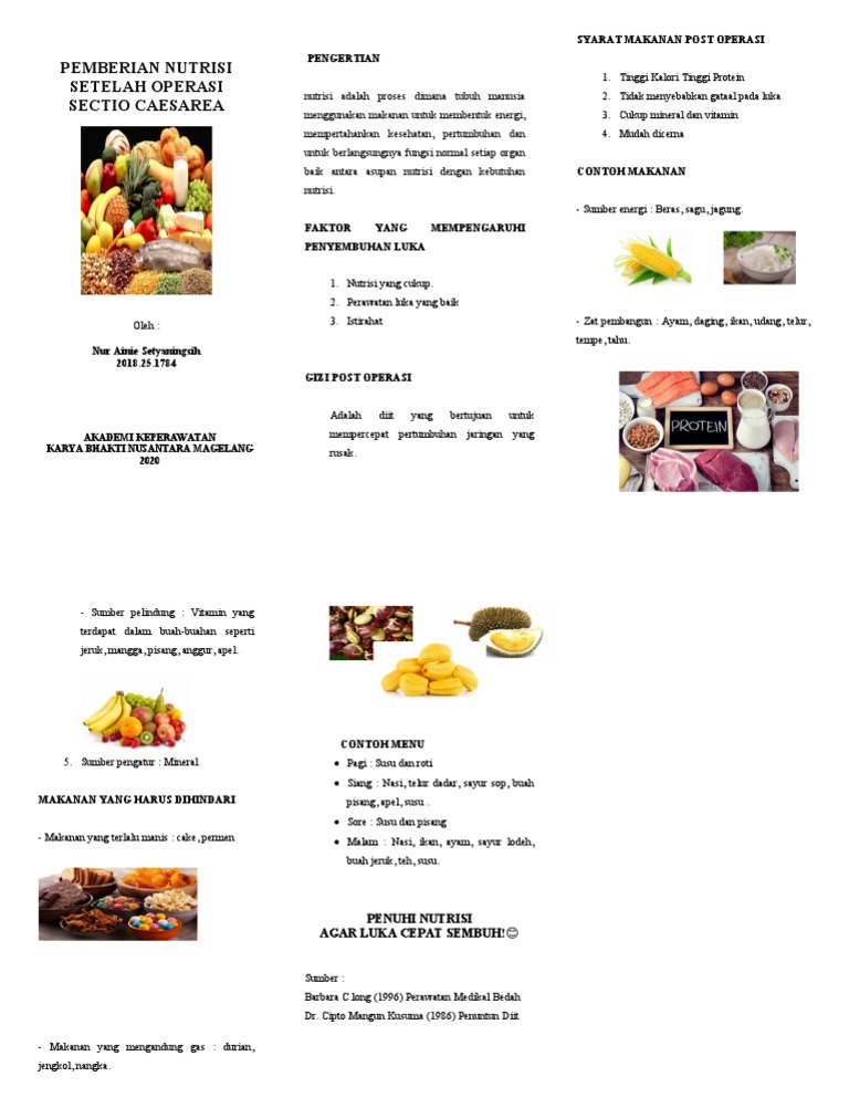 Nutrisi Penting untuk Pemulihan Pasca Operasi Sectio Caesarea | PDF