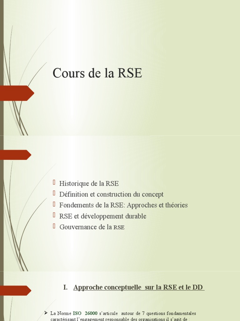 Cours de La RSE PPT 8 Pages | PDF | Responsabilité sociétale des ...