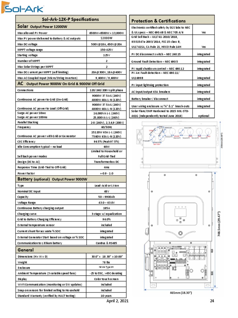 12K Specs | PDF | Mains Electricity | Electronics