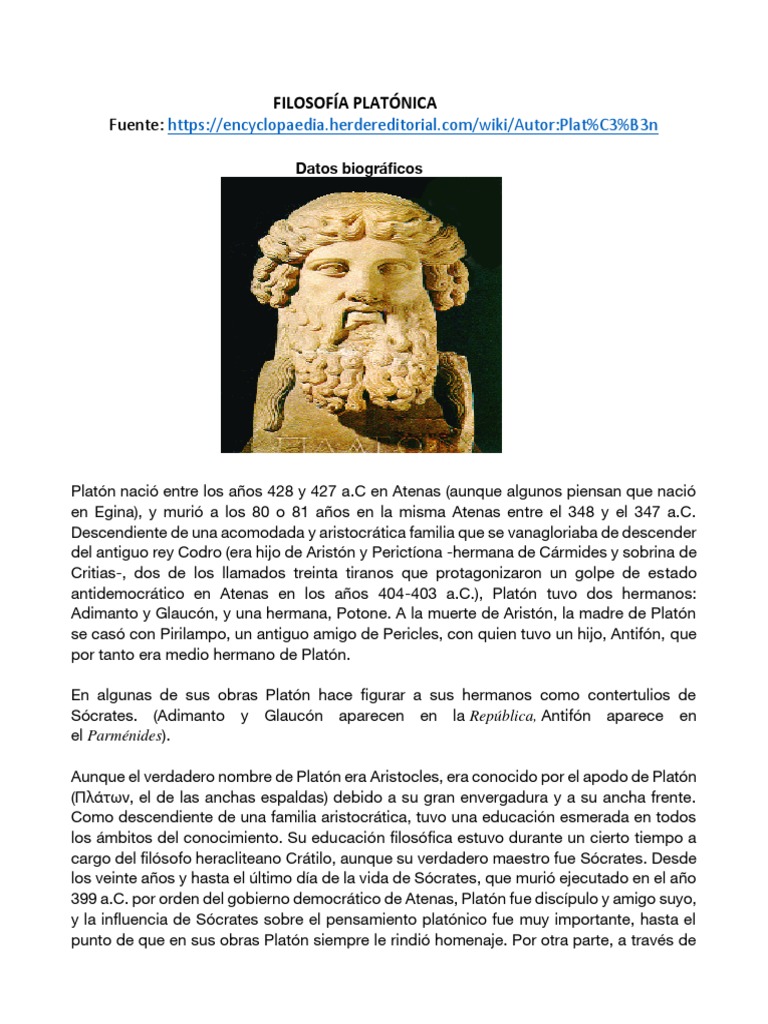 Filosofía Platónica | Download Free PDF | Platón | Sócrates
