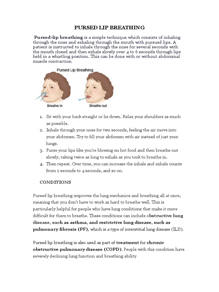 Pursed-Lip Breathing Is A Simple Technique Which Consists of Inhaling ...