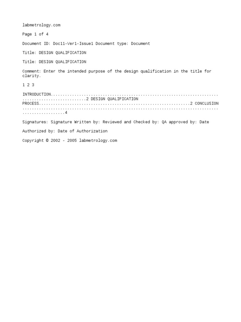 Design Qualification Template | PDF | Specification (Technical Standard) | Verification And ...