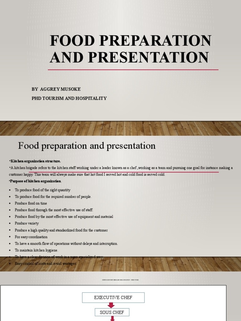 Food Preparation and Presentation: by Aggrey Musoke PHD Tourism and ...