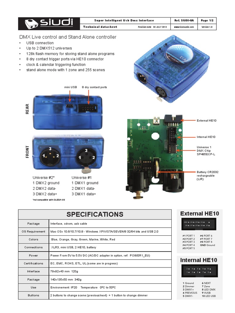 Siudi 8a Datasheet en | PDF | Usb | Personal Computers