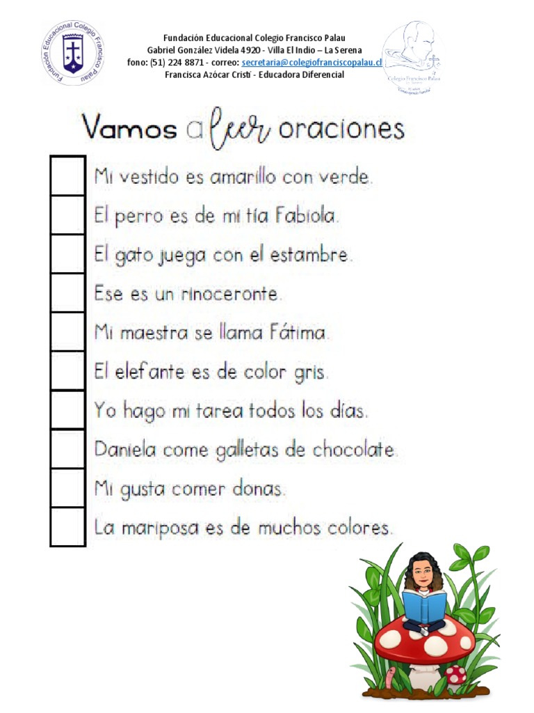 Lectura de Oraciones | PDF