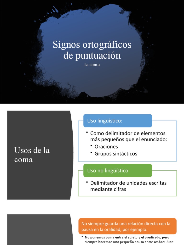 Signos Ortográficos de Puntuación 2. La Coma | PDF | Coma | Puntuación