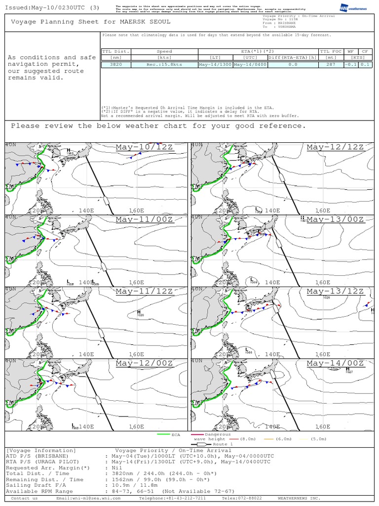 As Conditions and Safe Navigation Permit, Our Suggested Route Remains ...
